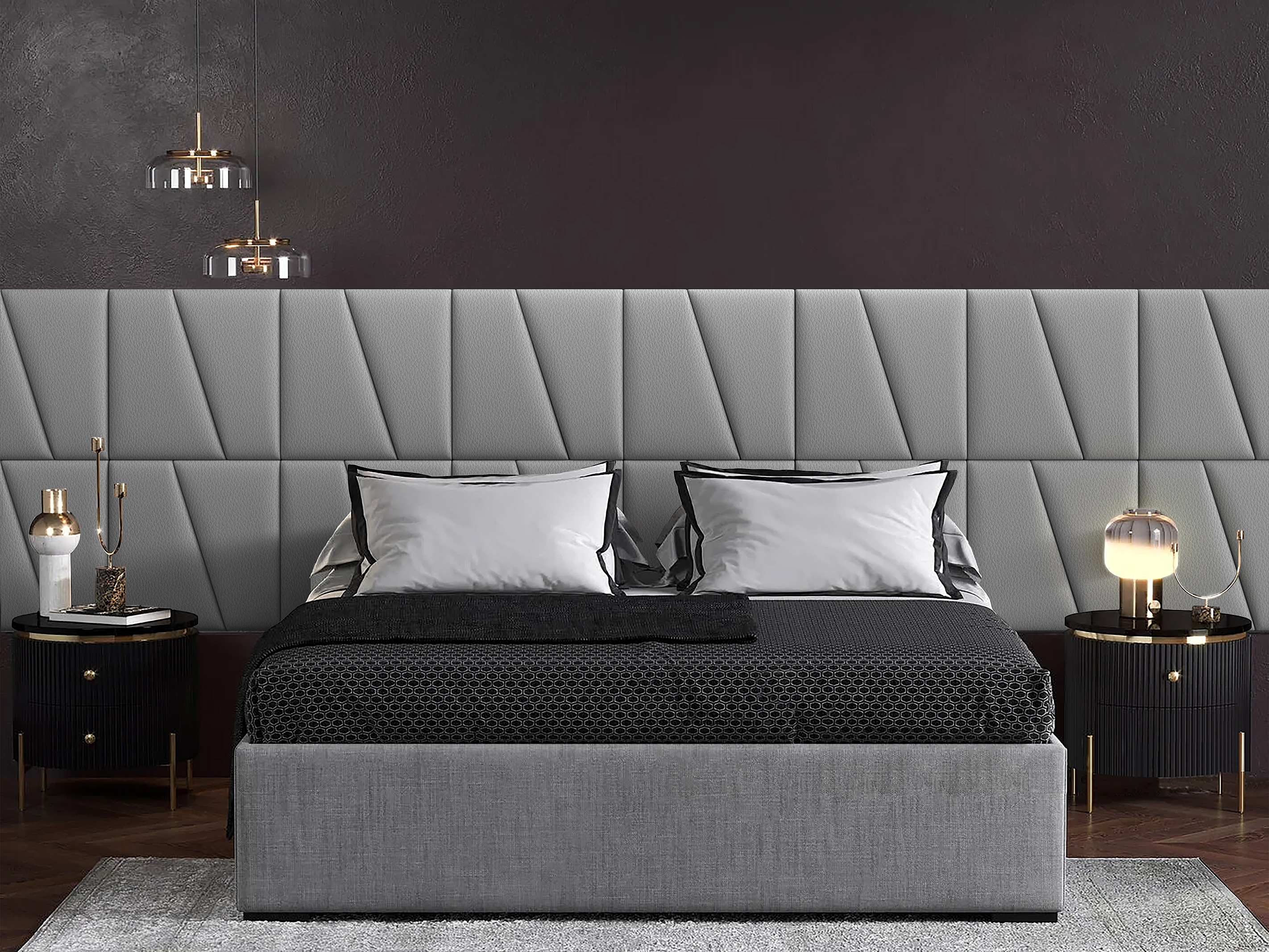 Панель кровати Eco Leather Grey 50х50DP см 2 шт.