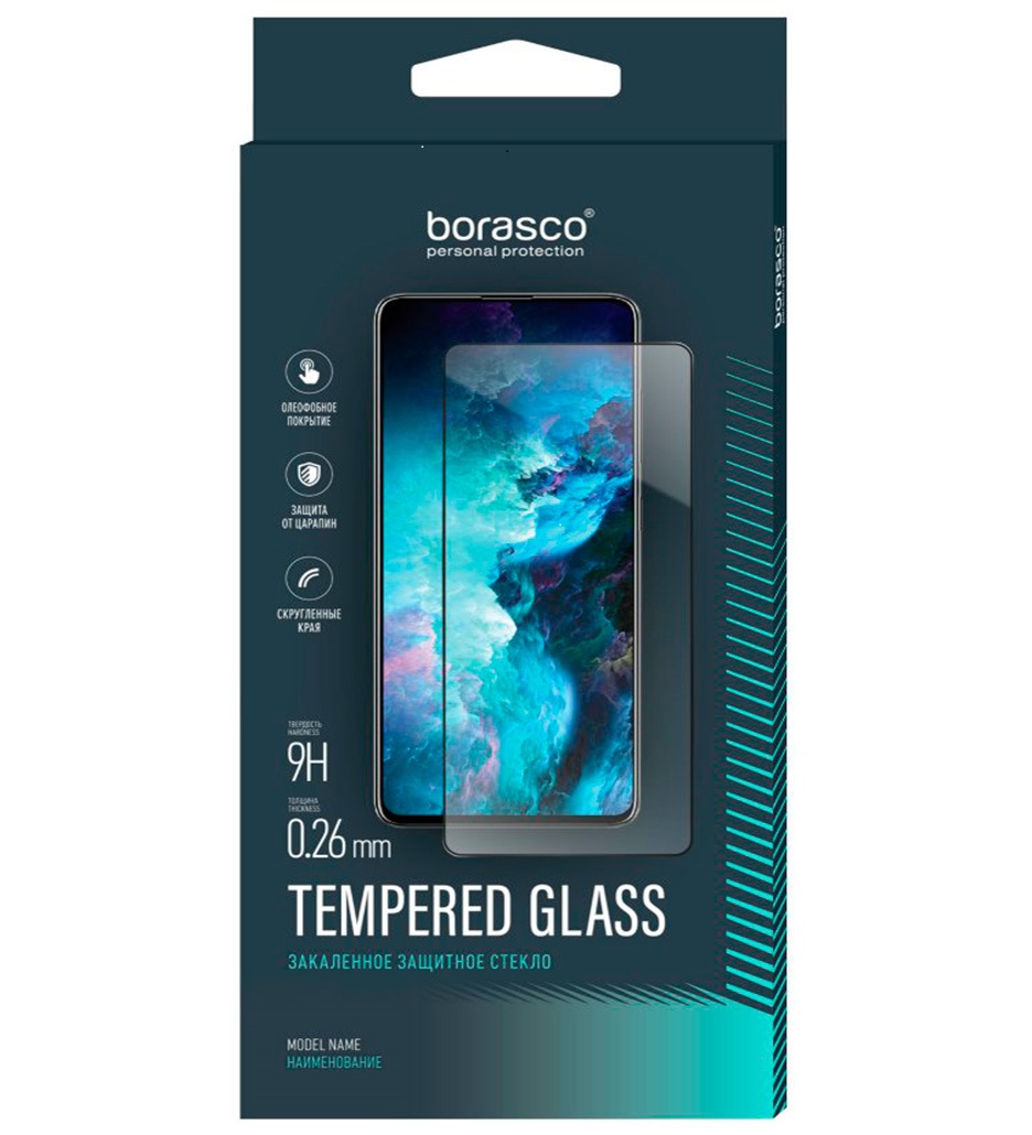 Защитное стекло Borasco Tempered Glass для Tecno POP 7 Full Glue Black