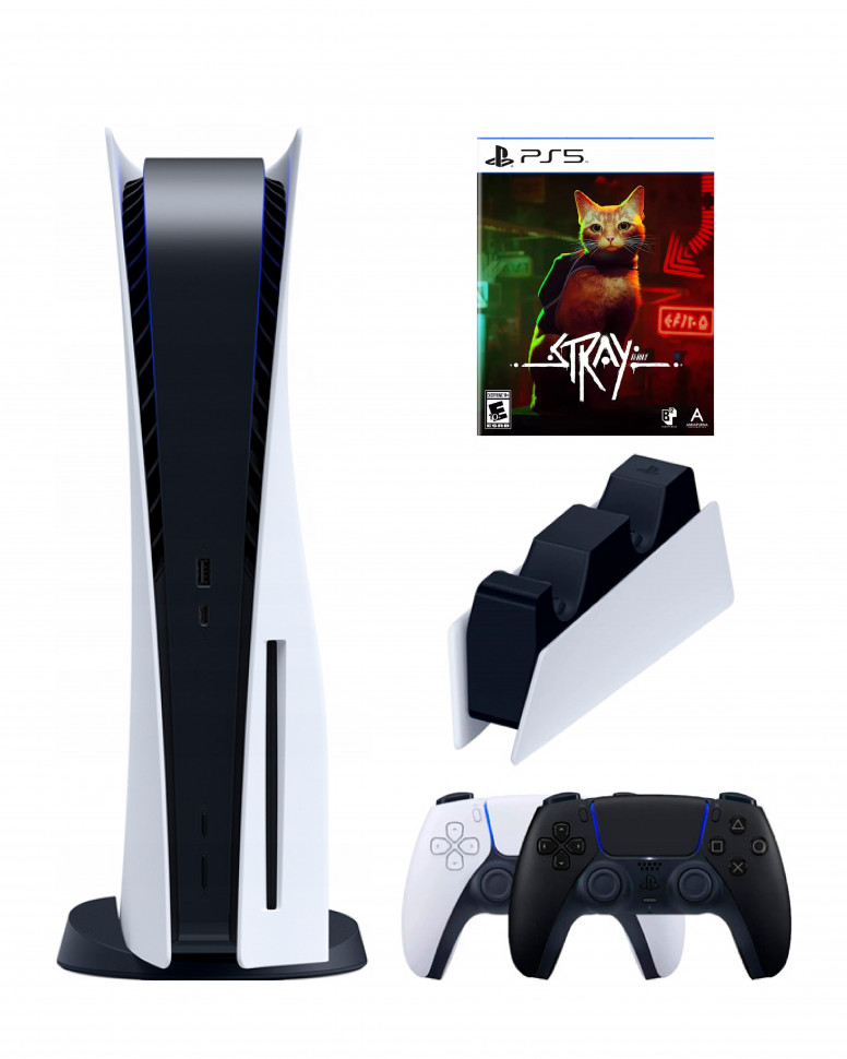 Игровая приставка Sony PlayStation 5 (3-ревизия)+2-й геймпад(черный)+зарядное+Stray