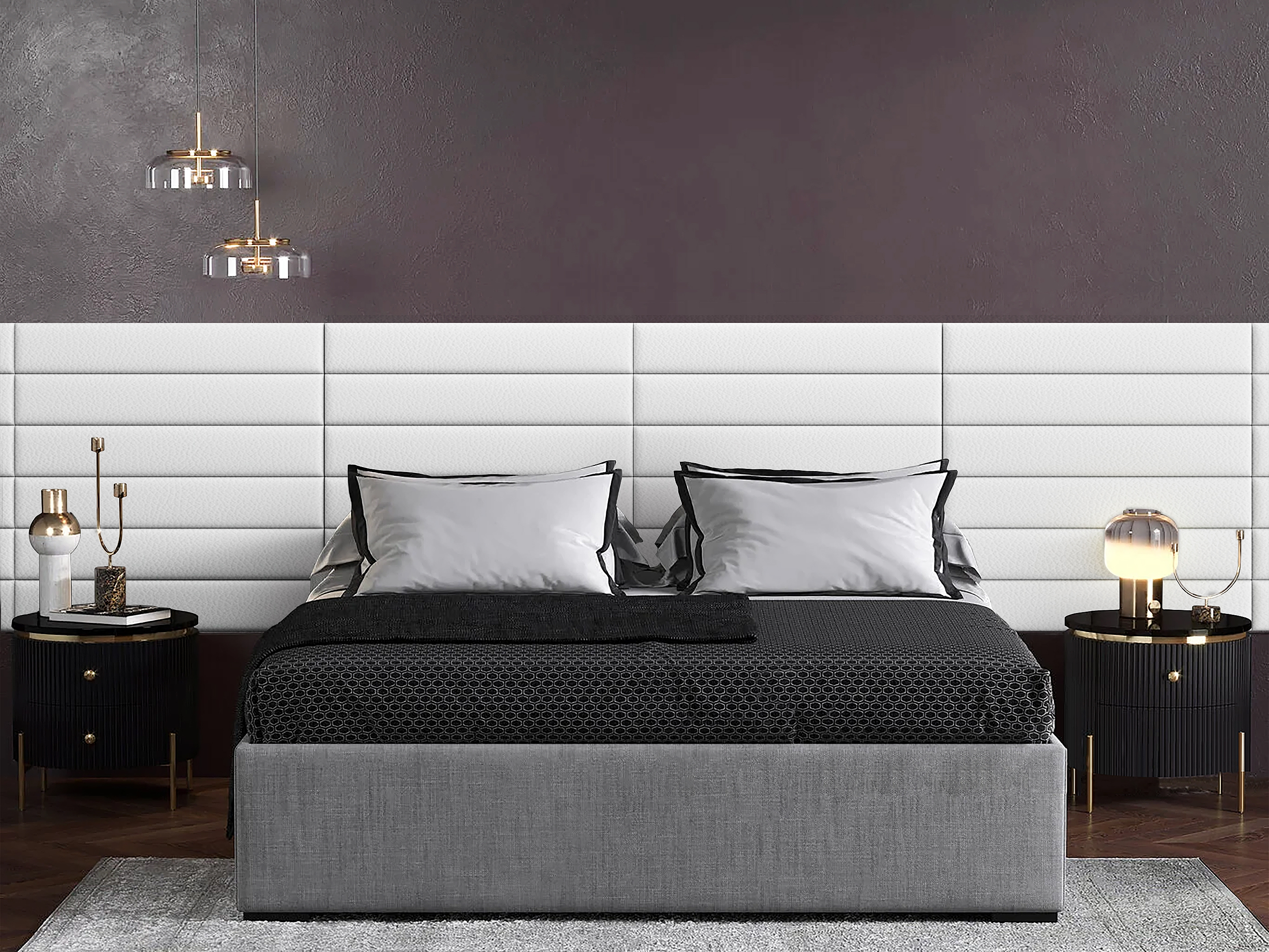 Панель кровати Eco Leather White 15х90 см 2 шт.