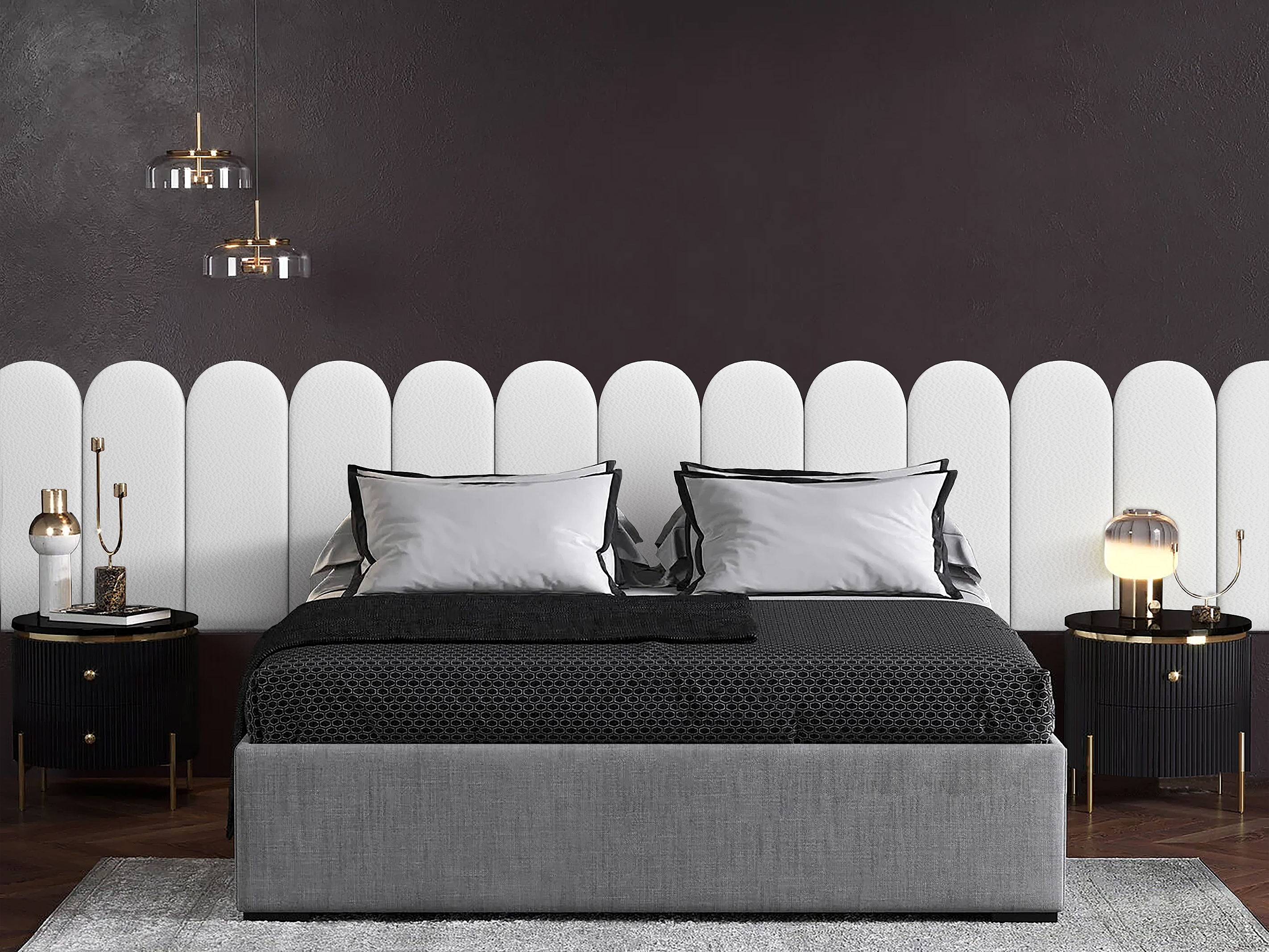 Панель кровати Eco Leather White 30х60R см 2 шт.