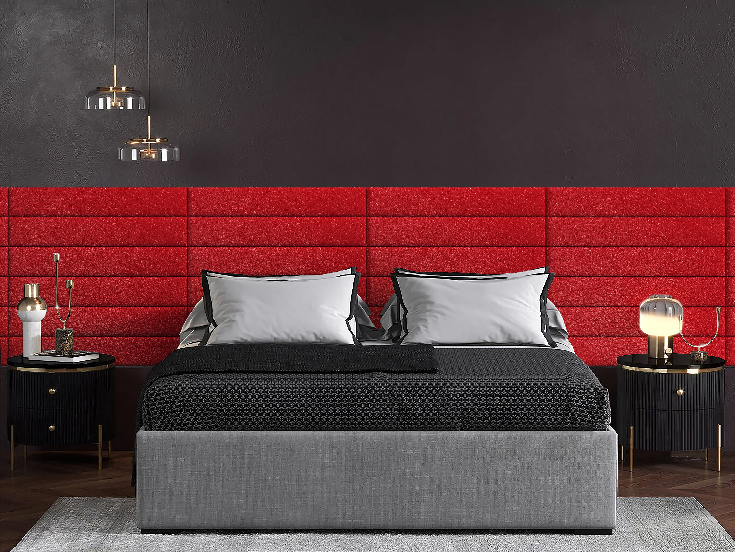Панель кровати Eco Leather Red 15х90 см 2 шт.