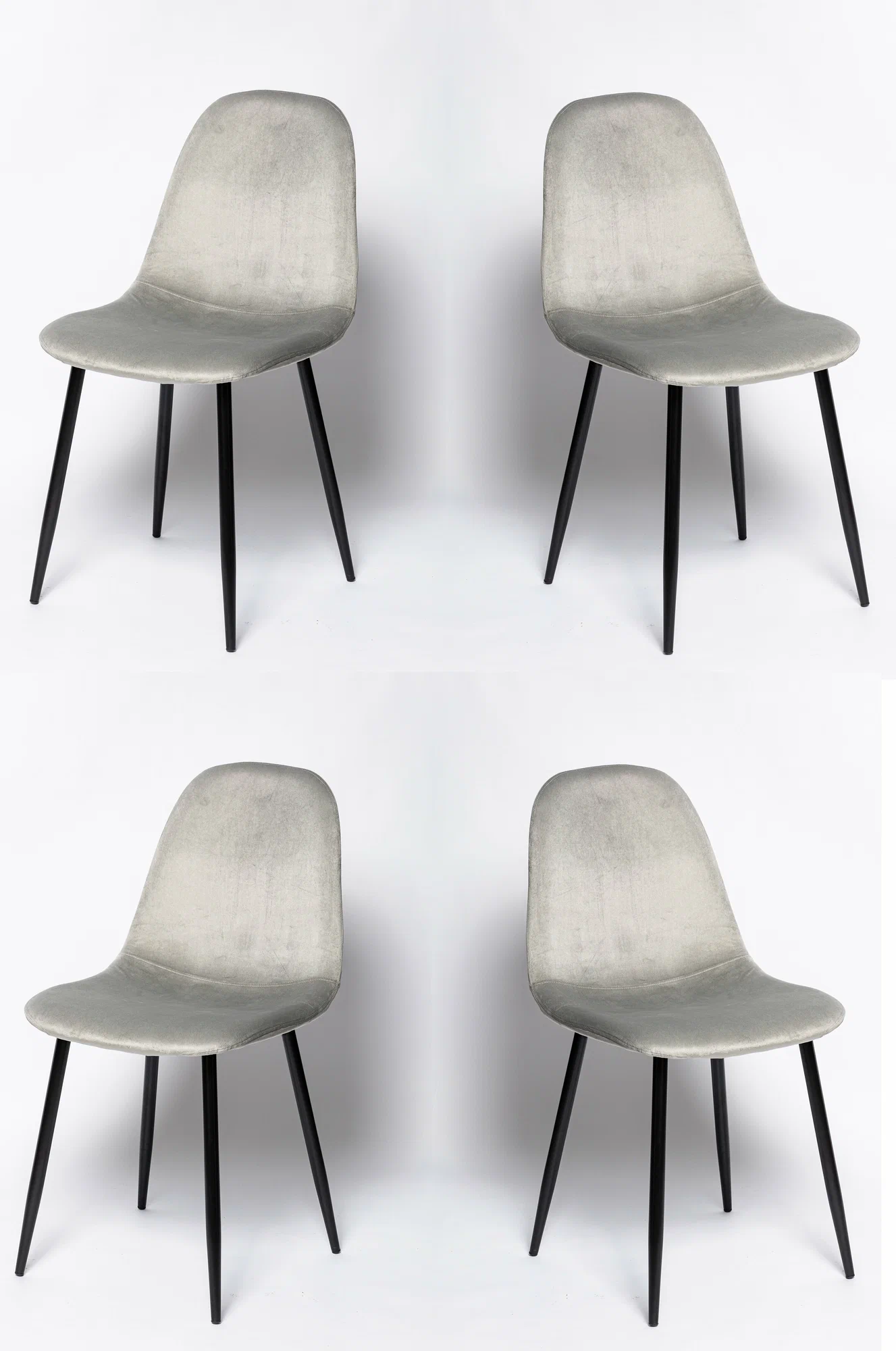 Комплект стульев для кухни, Ла Рум, XS2441, 4 шт, серый, велюр