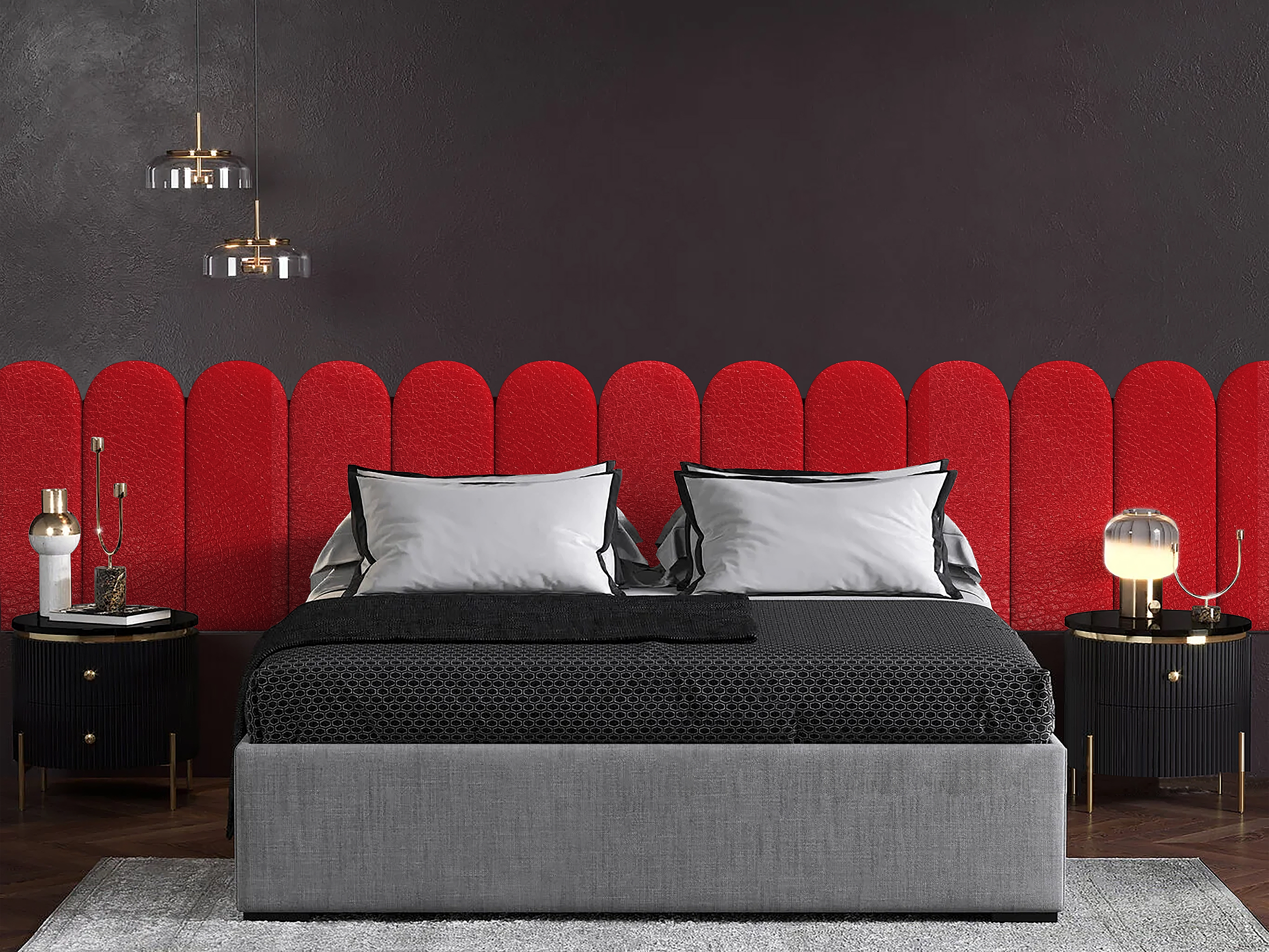 Панель кровати Eco Leather Red 30х60R см 4 шт.