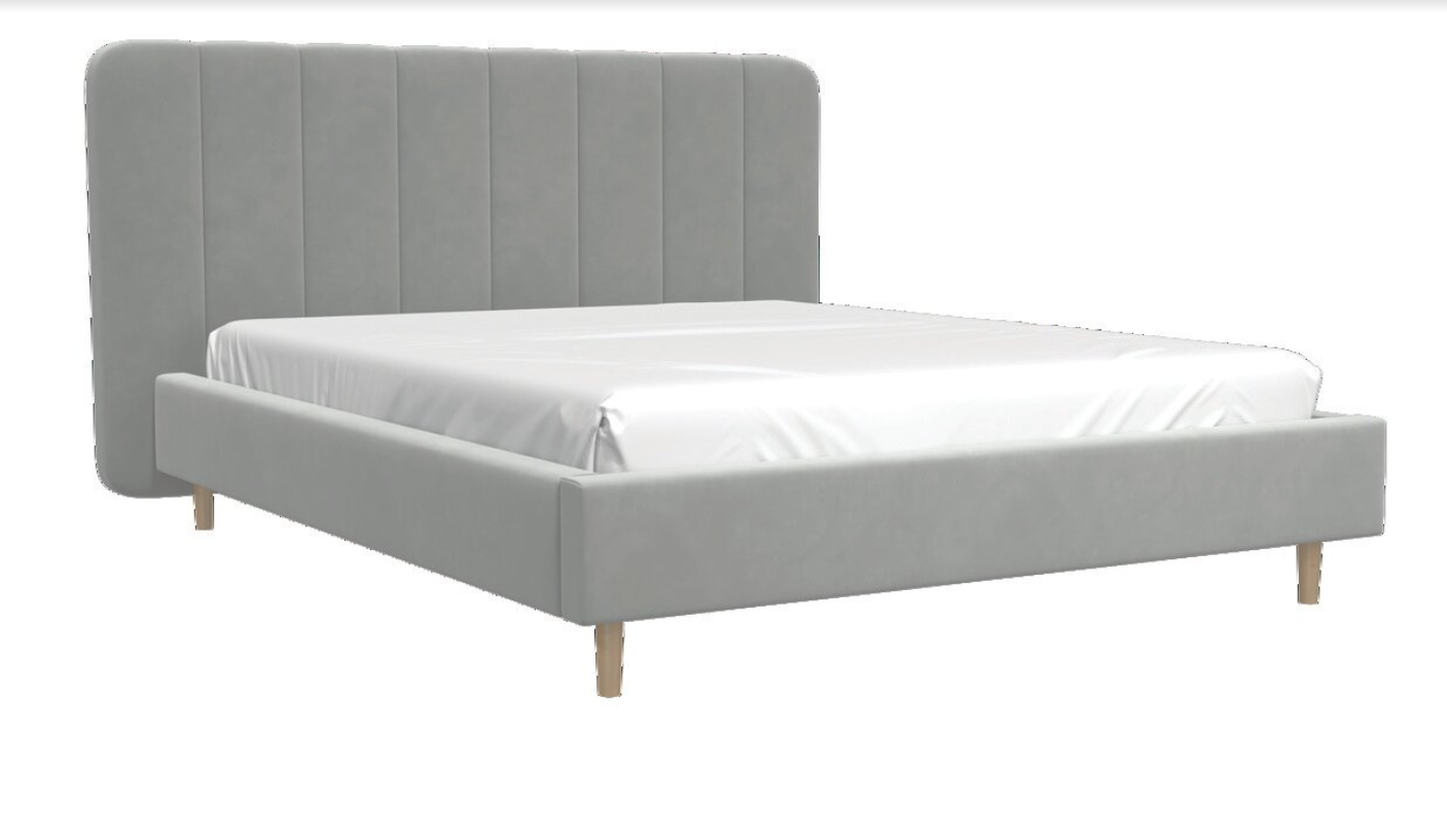Кровать Bravo Мебель Рино 160х200 ПМ, Светло-серый Вариант 1