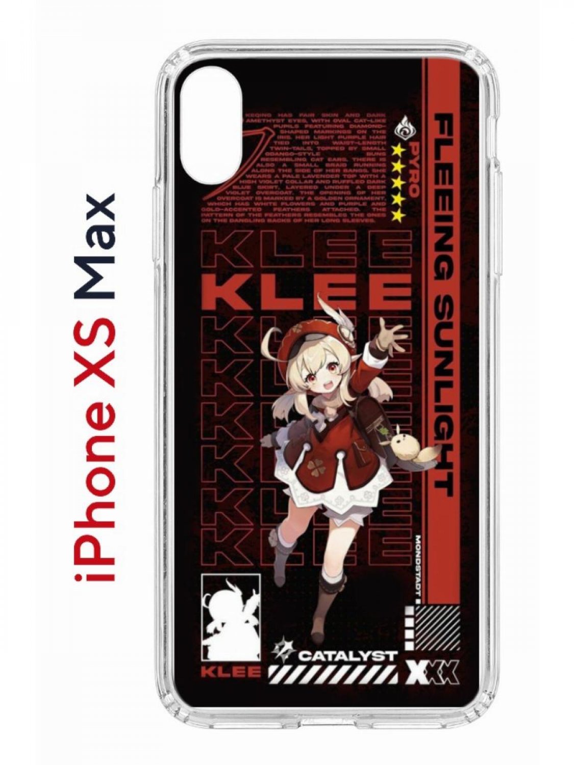 Чехол на iPhone XS Max с принтом Kruche Print Klee Genshin, бампер с защитой камеры