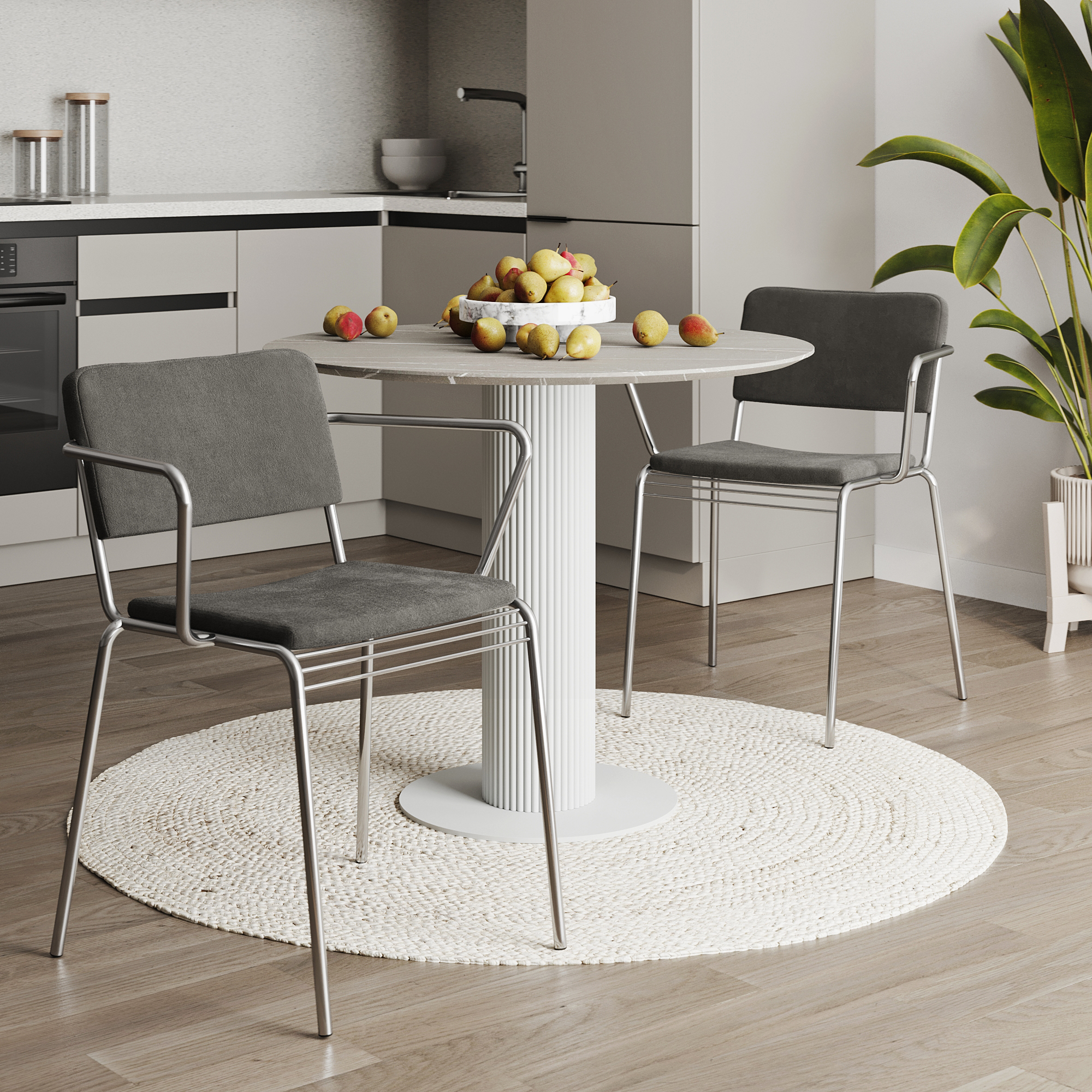 Комплект стульев для кухни ArtCraft Cast LR 2 шт., с мягкими подушками серого цвета