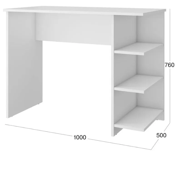 Стол письменный SV-line белый с полками 100x50x77