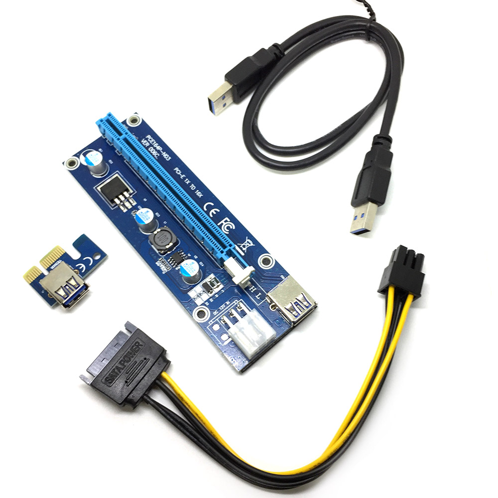 Кабель Espada EpciEkit USB Riser card PCI-E x1 Male to PCI-E x16 Female