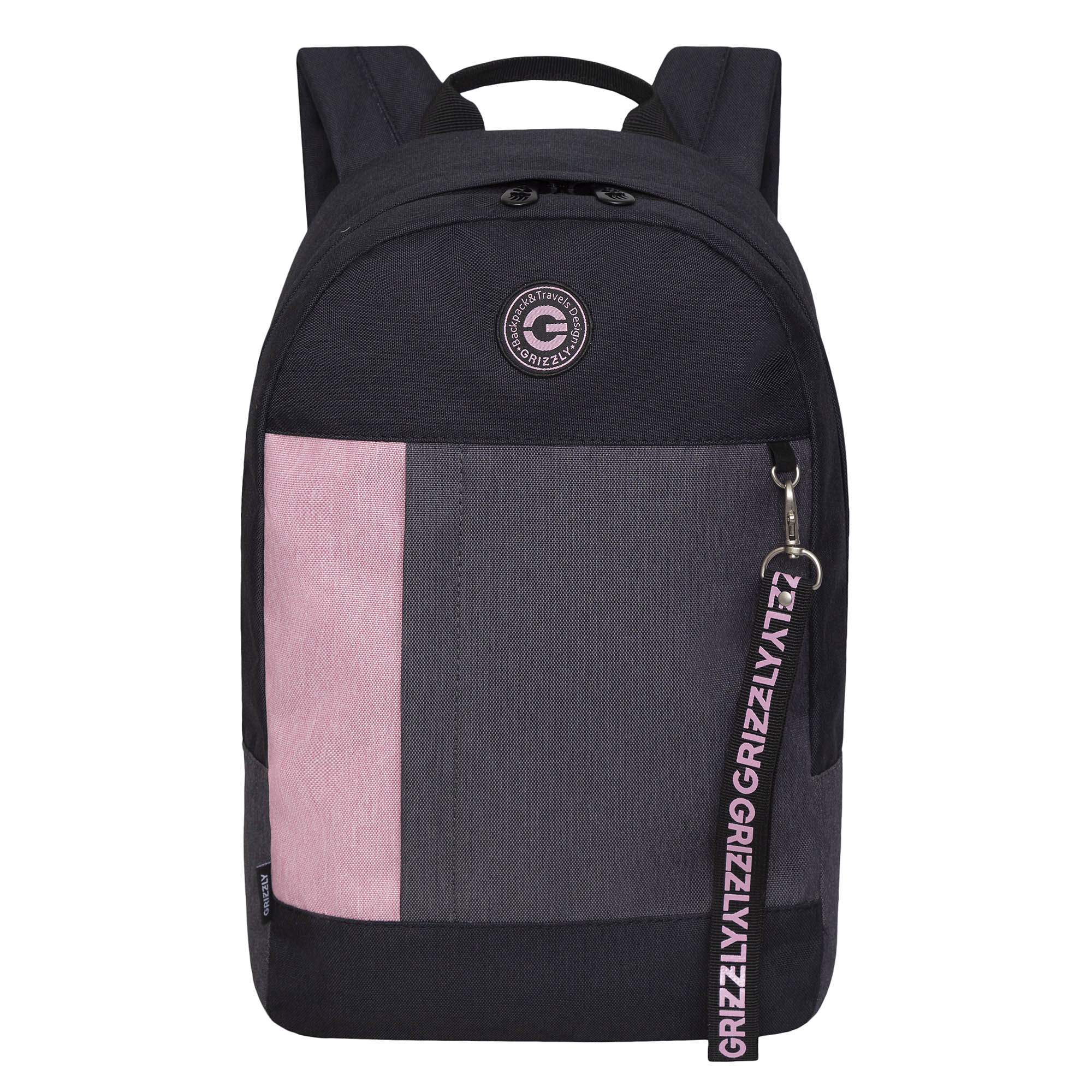 Рюкзак женский GRIZZLY RXL-327-3, черный-розовый