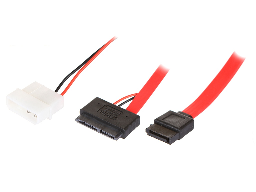 Кабель GCR Micro SATA - 7 pin +7 pin + 2 pin / Molex вилка-розетка м (GC-ST307)