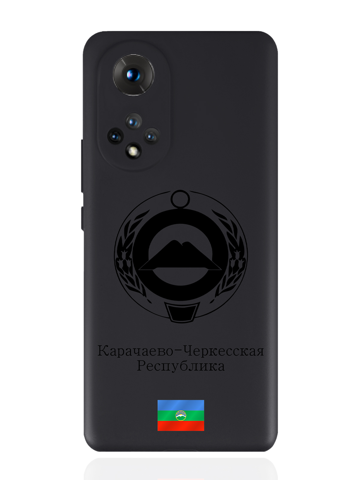 Чехол SignumCase для Honor 50 Черный лаковый Герб Карачаево-Черкесской Республики черный