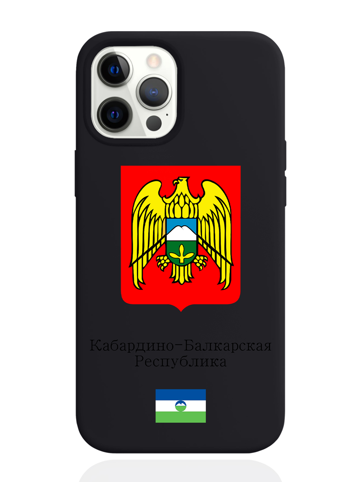 Чехол SignumCase для iPhone 12 Pro Max Герб Кабардино-Балкарской Республики черный