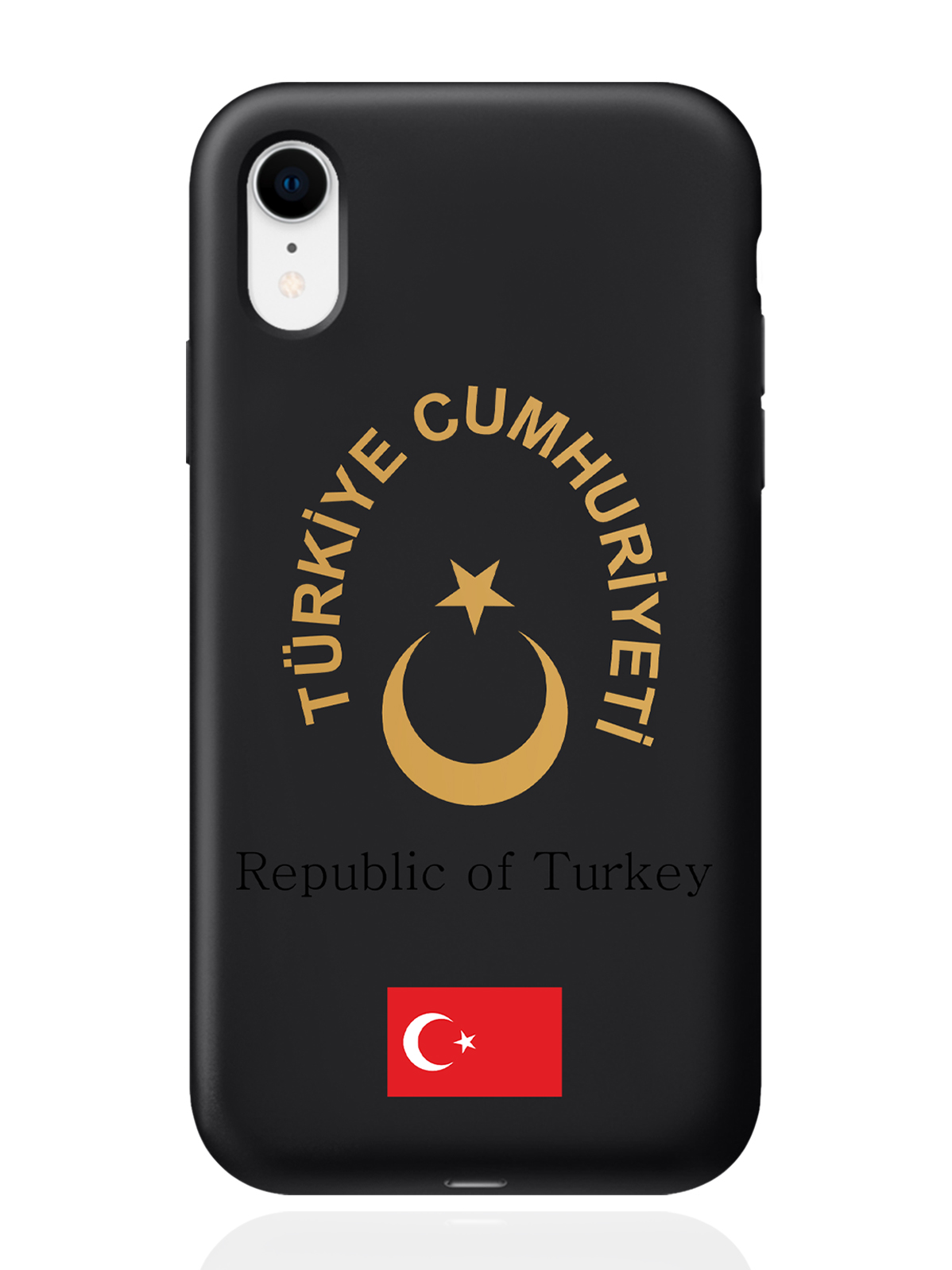 Чехол SignumCase для iPhone XR Золотой Герб Турции черный