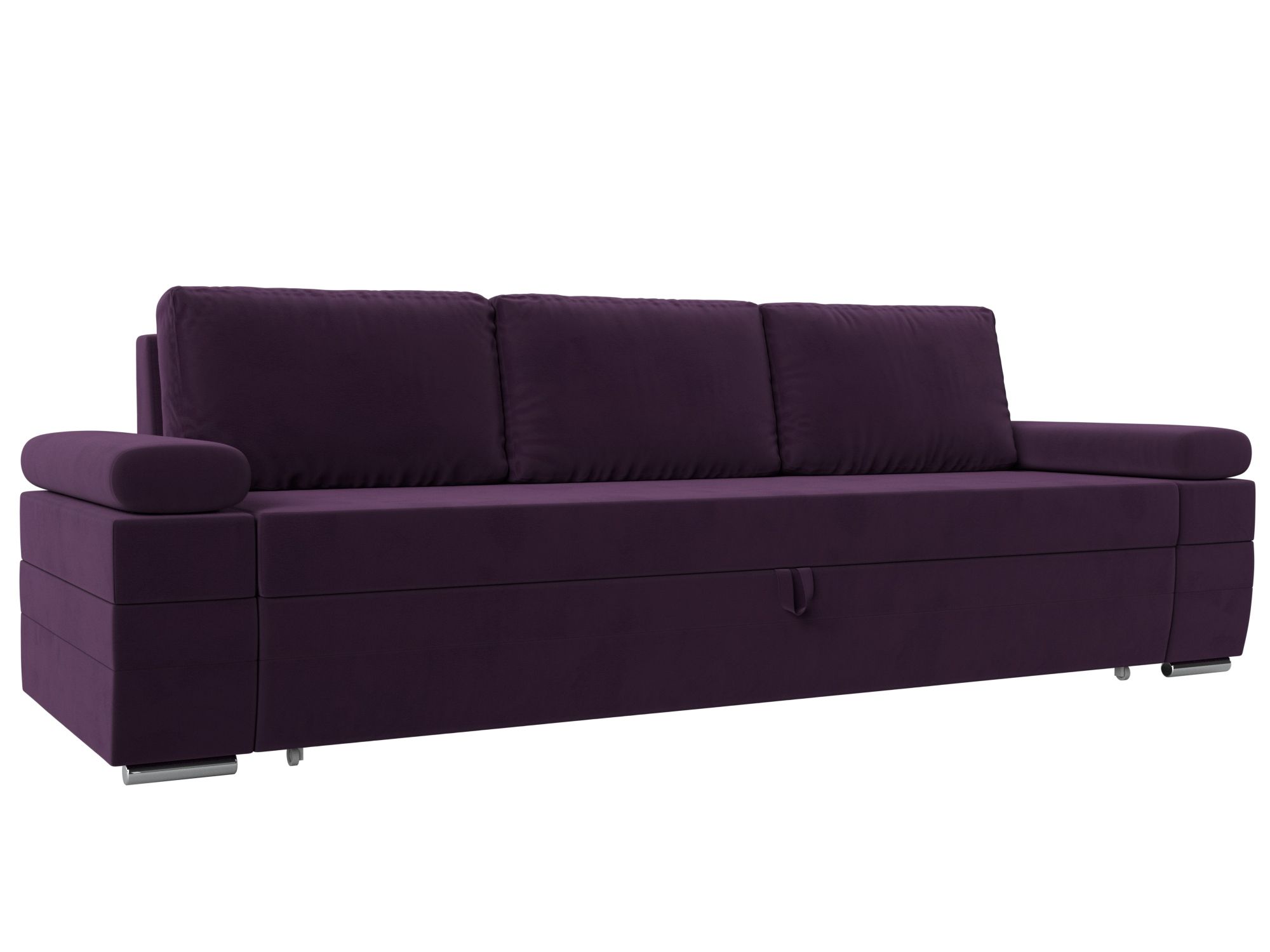 Прямой диван Канкун велюр фиолетовый