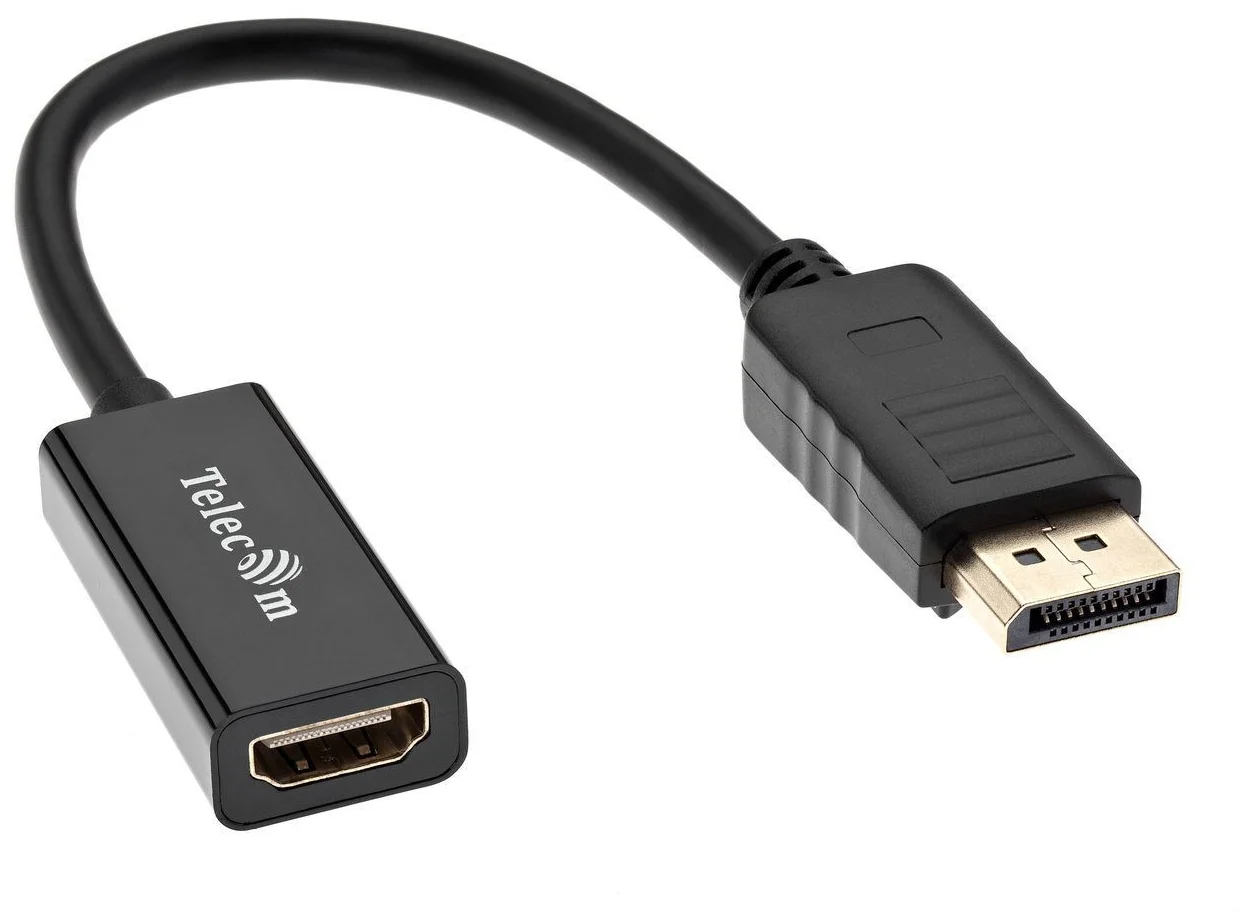 Переходник VCOM DisplayPort-HDMI, M-F Black (TA553)