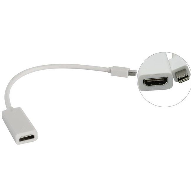 Адаптер VCOM Mini DisplayPort-HDMI, M-F 0,2м White (VHD6055)