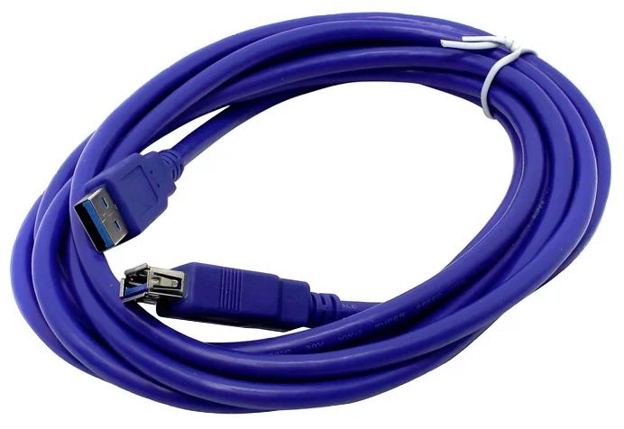 Кабель VCOM USB A-USB A, M-F 1,8м Blue (VUS7065-1.8M)