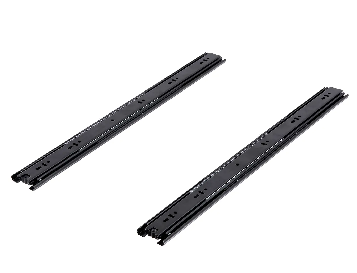 Комплект шариковых направляющих Samet 500 мм, без доводчика, сталь, цвет черный