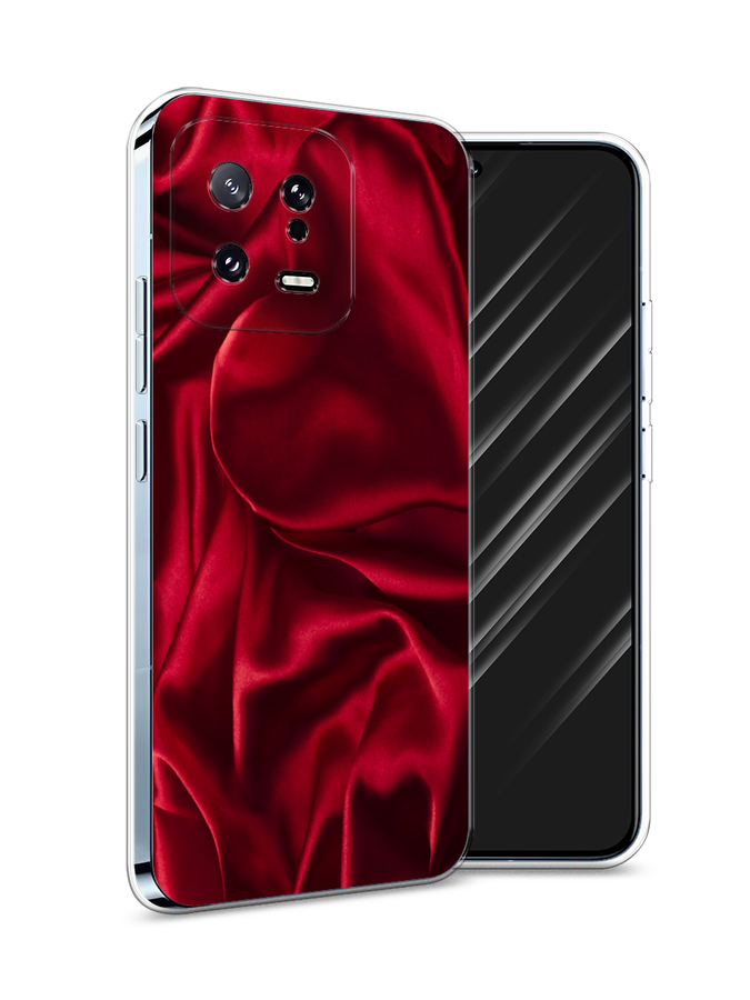 Чехол Awog на Xiaomi 13 5G "Текстура красный шелк"