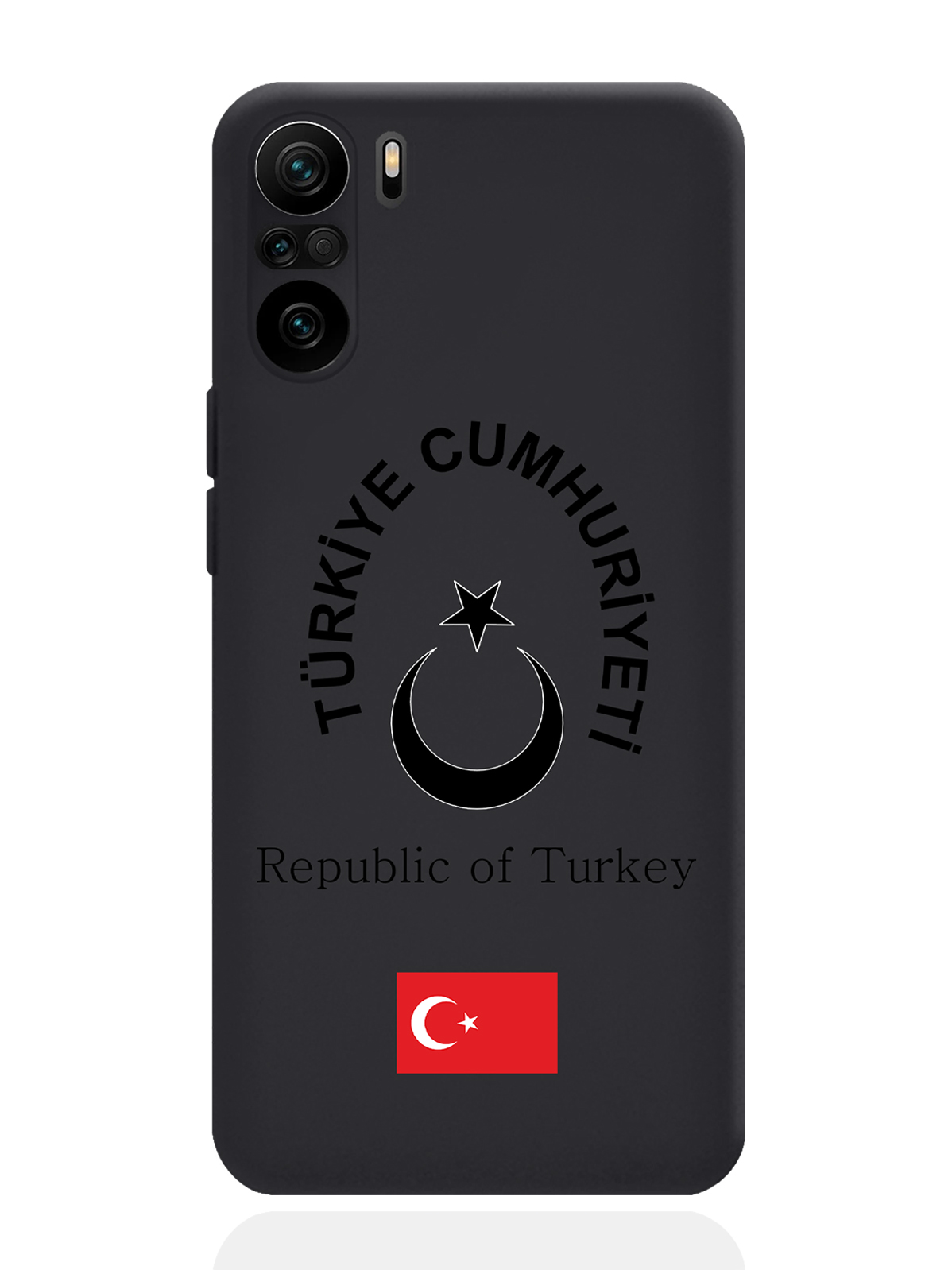 Чехол SignumCase для Poco F3 Черный лаковый Герб Турции черный