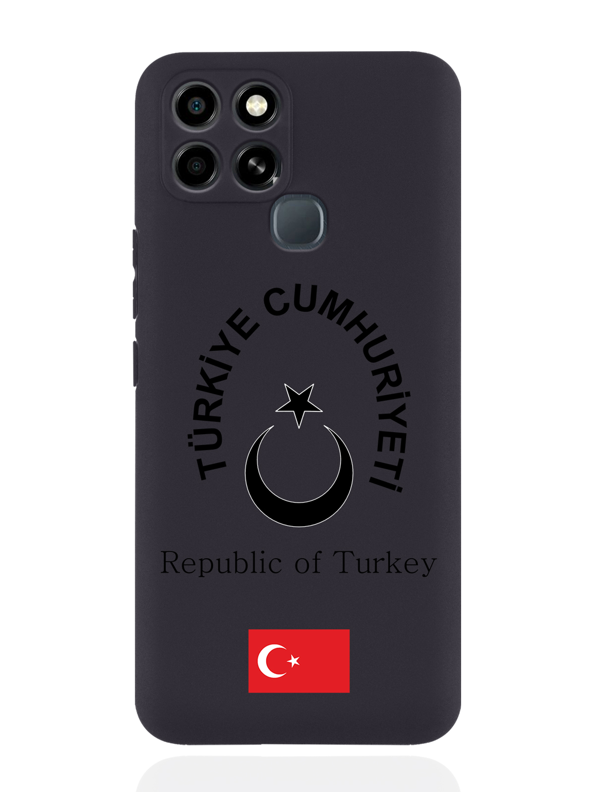 Чехол SignumCase для Infinix Smart 6 Черный лаковый Герб Турции черный