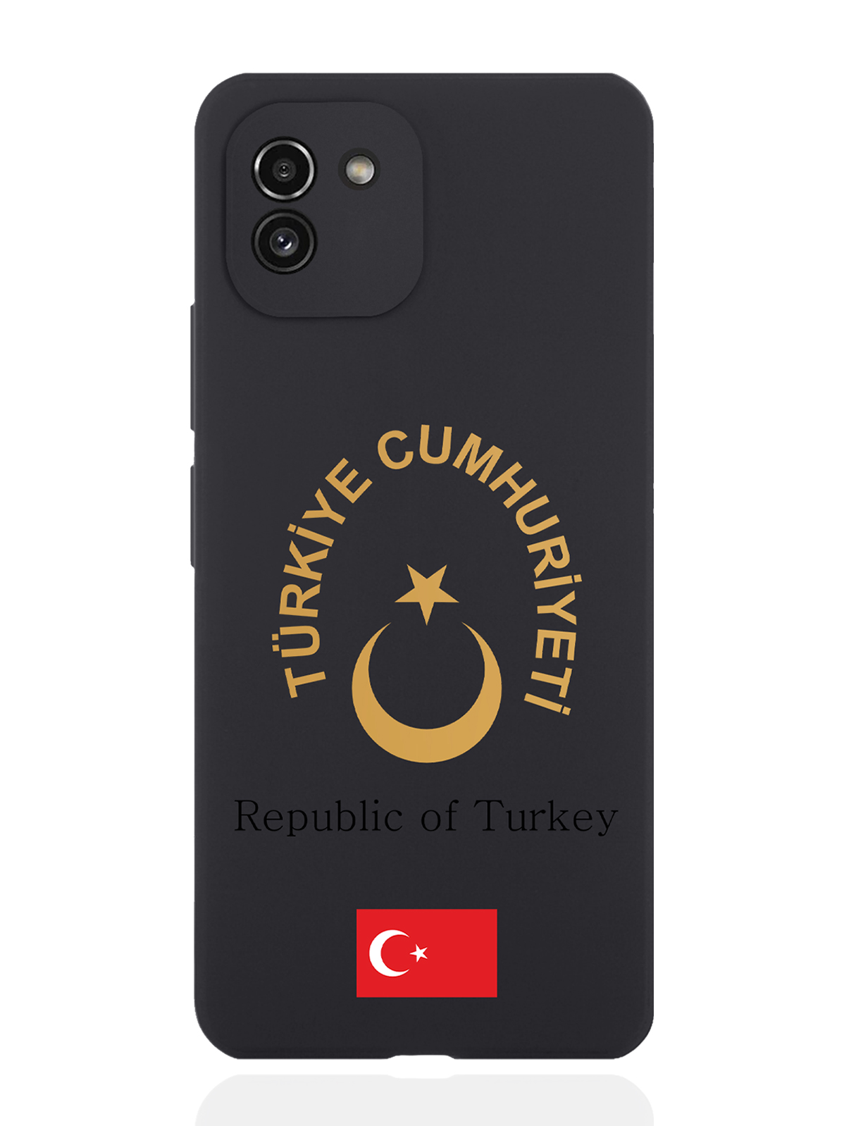 Чехол SignumCase для Samsung Galaxy A03 Золотой Герб Турции черный