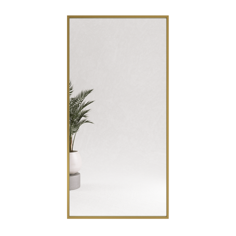 Зеркало настенное HALFEO Gold XL 200x100 см, дизайнерское, в золотой металлической раме