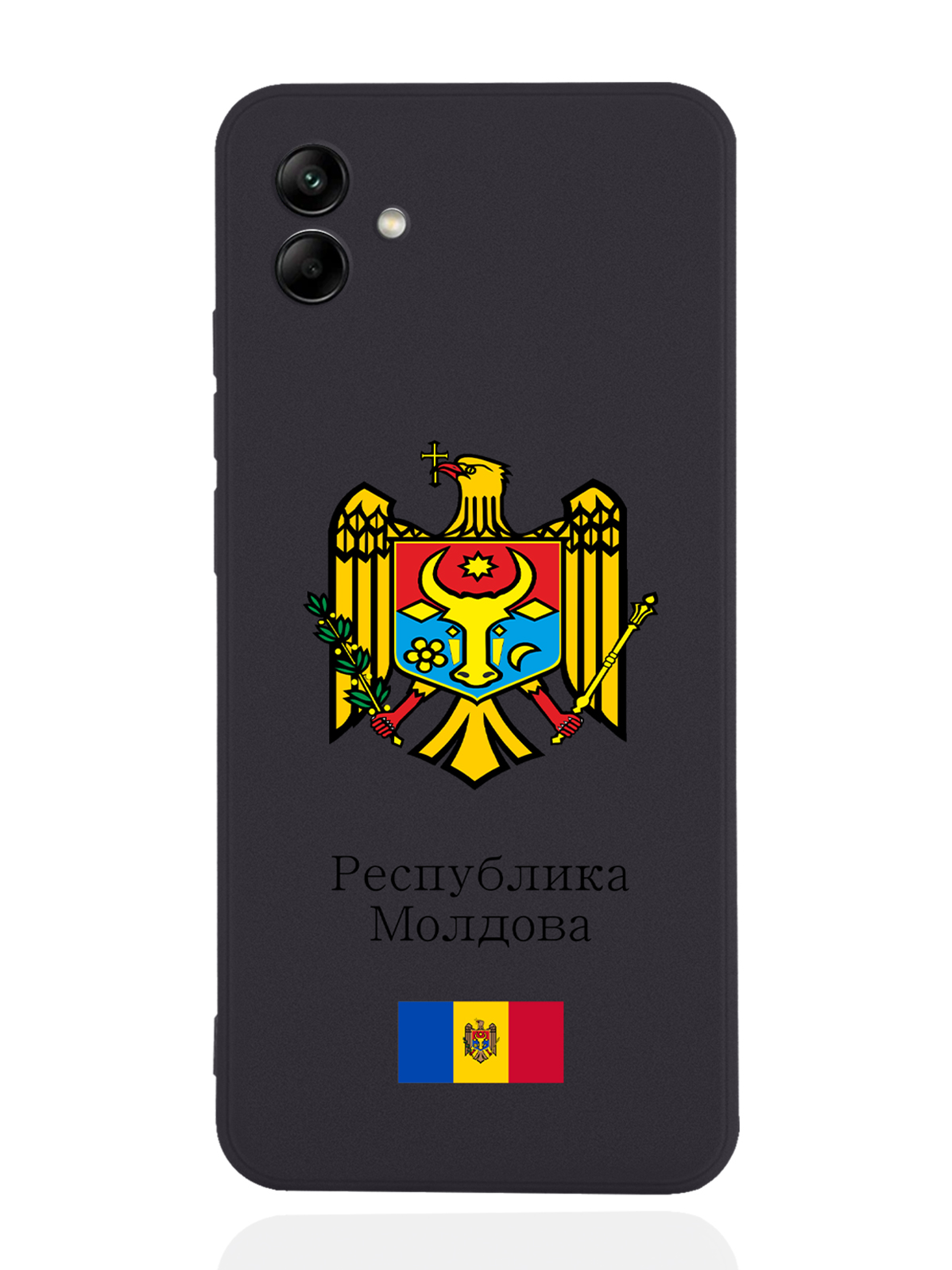 Чехол SignumCase для Samsung Galaxy A04 Герб Республики Молдова/Герб Молдавии черный