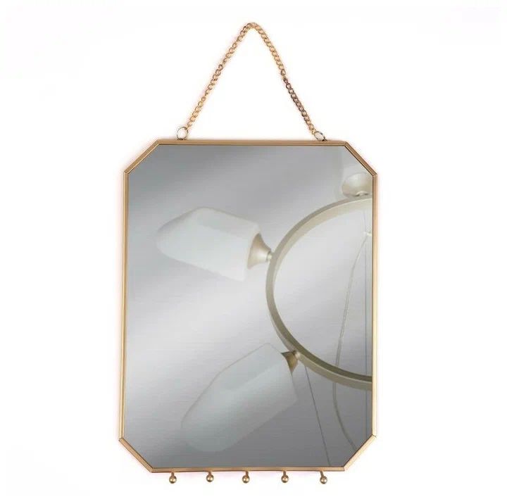 Зеркало настенное «Геометрия», зеркальная поверхность 19,3 x 24,4 см, цвет золотистый