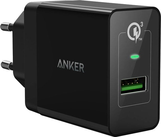 Сетевое зарядное устройство Anker PowerPort+, 1xUSB, 3 A, black