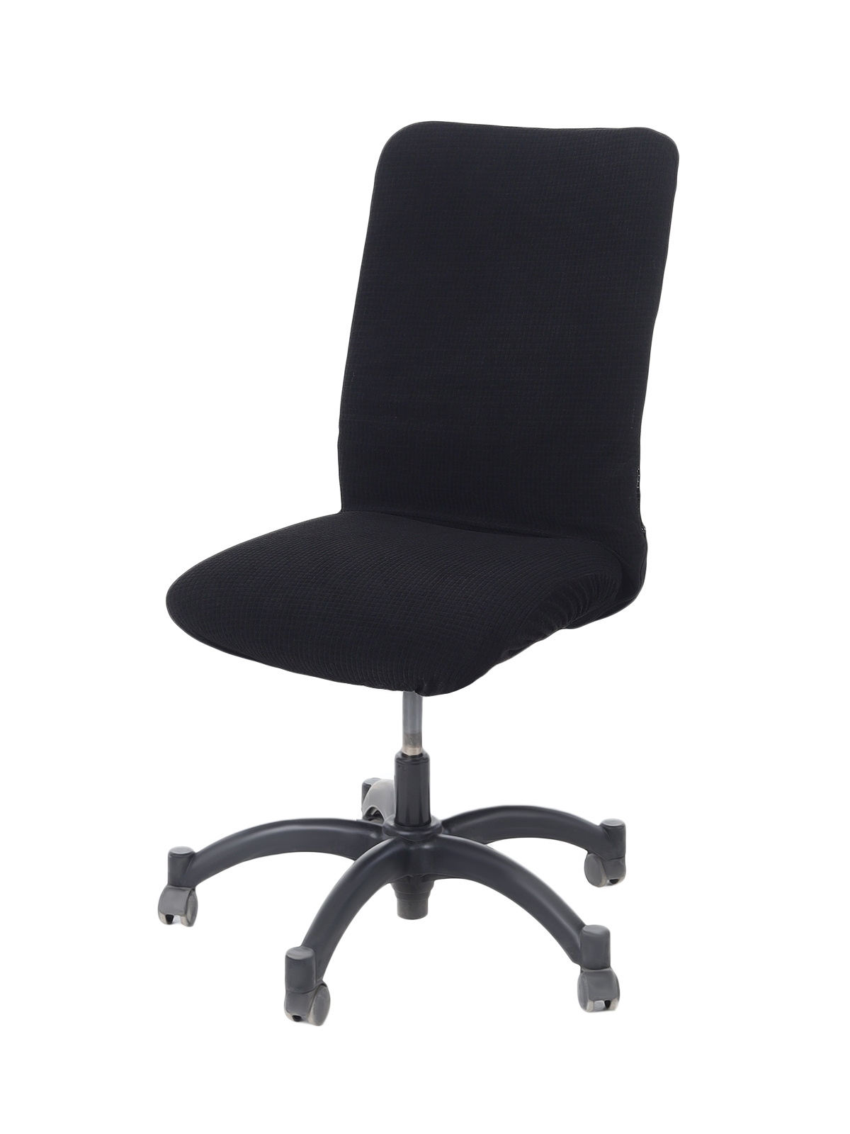 Чехол для офисного кресла большой на молнии и резинке черный размер L