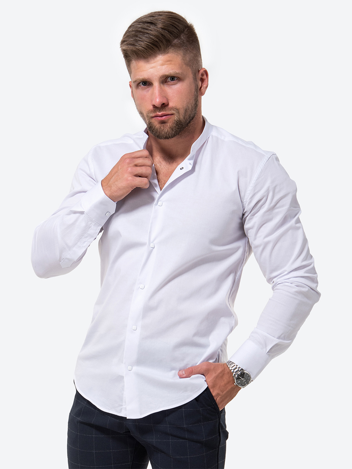 Рубашка мужская HappyFox HFCL1002 белая 54 RU