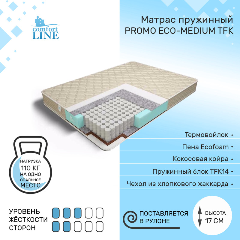 Матрас пружинный Comfort Line Promo Eco-Medium TFK 70х190, высота 17 см