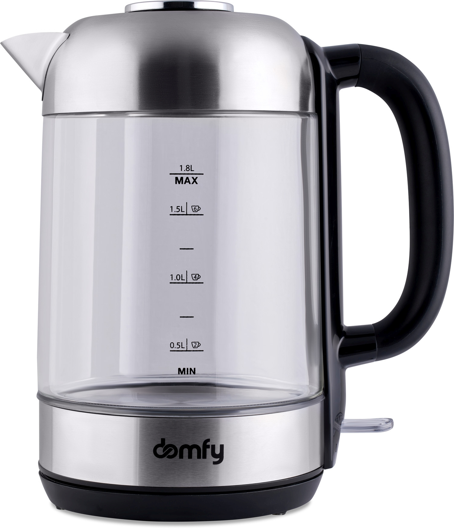 Чайник электрический DOMFY DSM-EK401 1.8 л серебристый, прозрачный