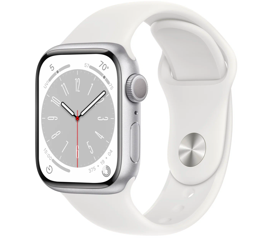 Часы Apple Watch Series 8 GPS 45mm Silver Aluminum Case/White Sport Band