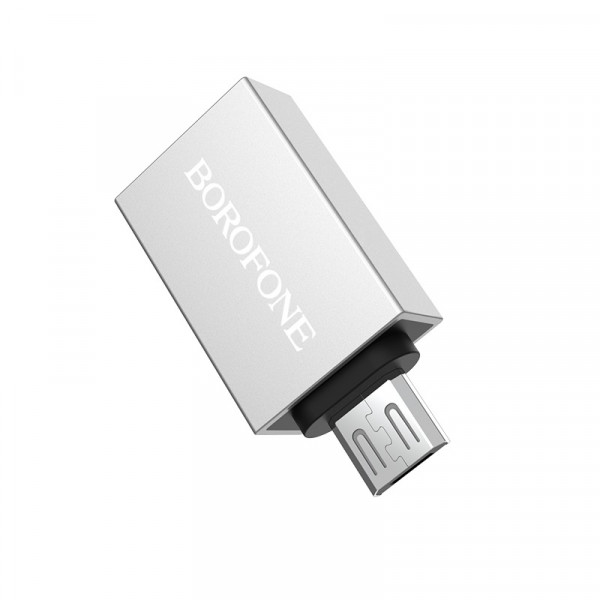 Переходник Borofone BV2 USB to microUSB Silver