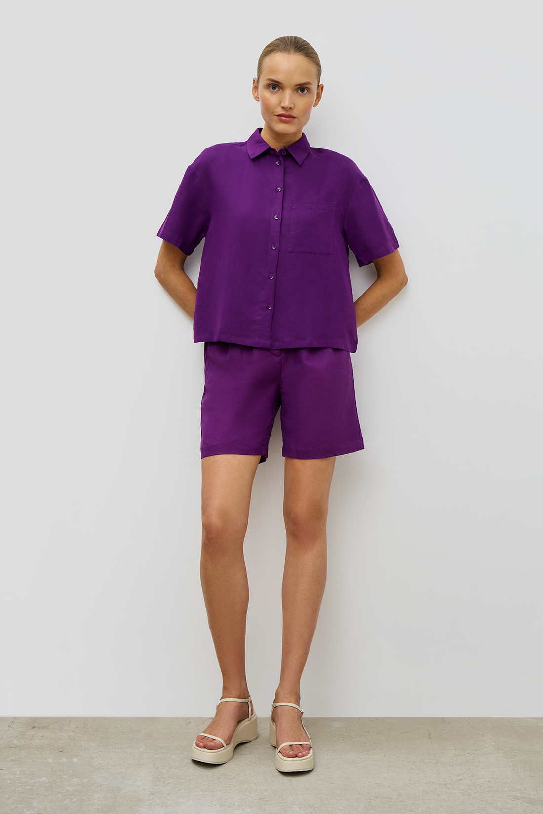 Повседневные шорты женские Baon B3223020 фиолетовые S