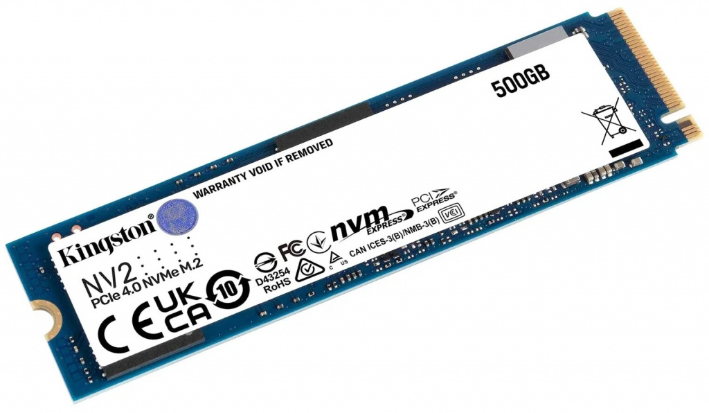 SSD накопитель Kingston NV2 M.2 2280 500 ГБ SNV2S/500G