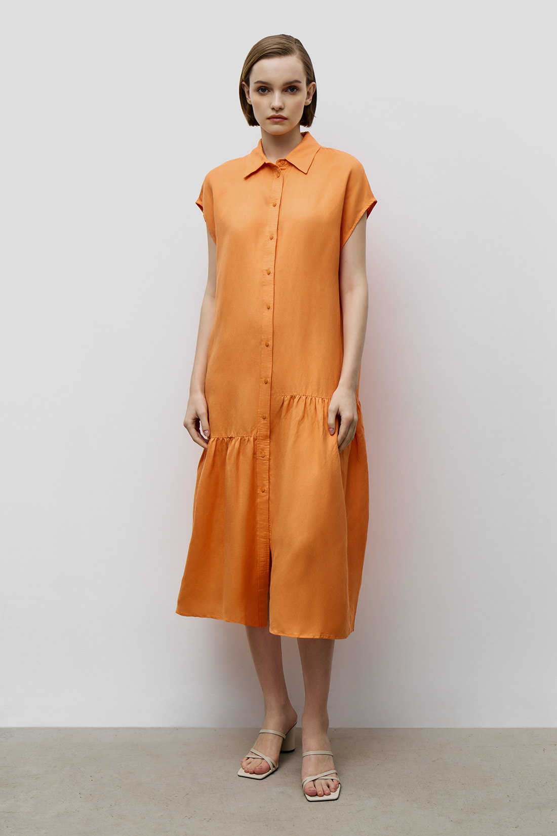 Платье женское Baon B4523025 оранжевое XL