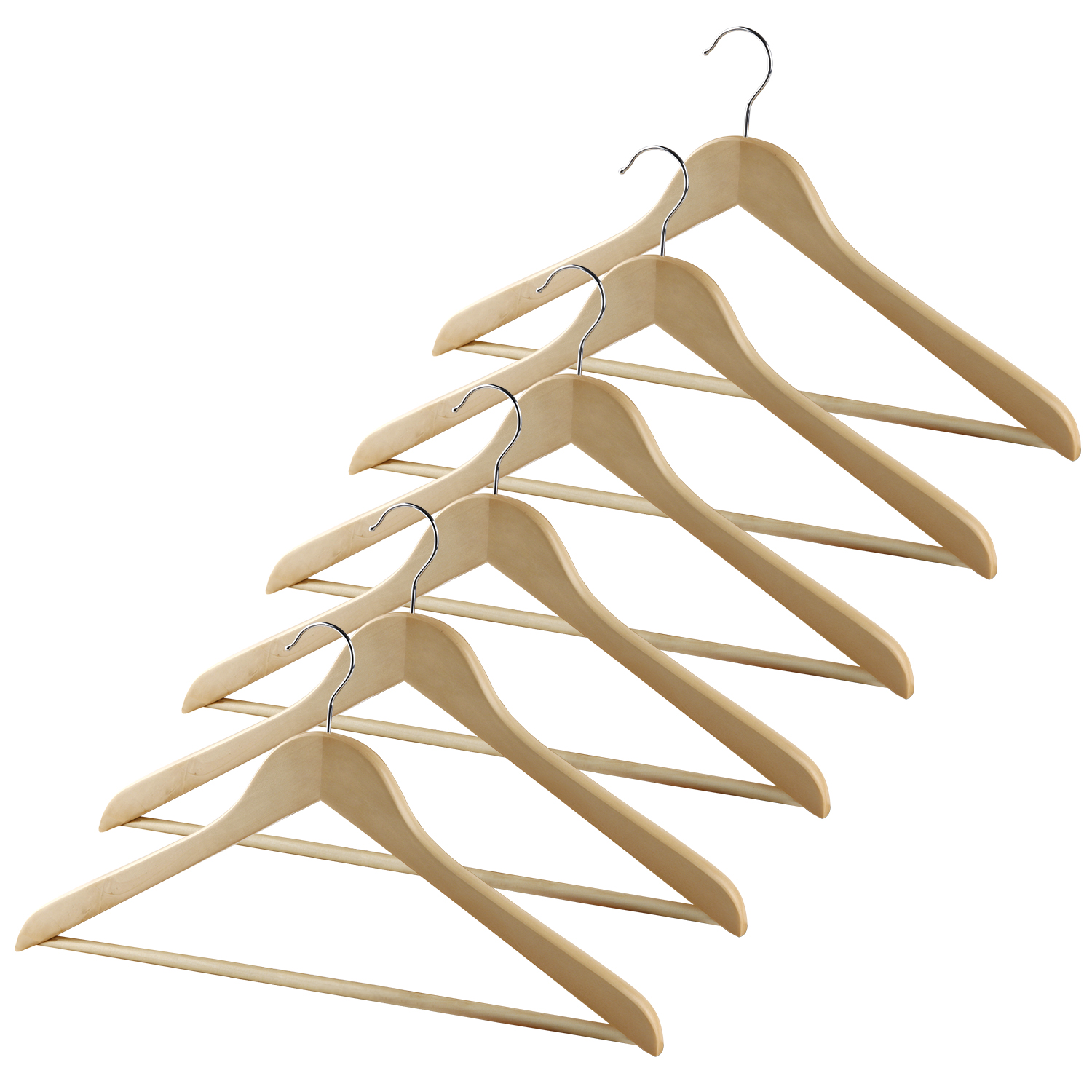 Вешалки плечики для одежды деревянные, VALIANT, набор 6 шт.