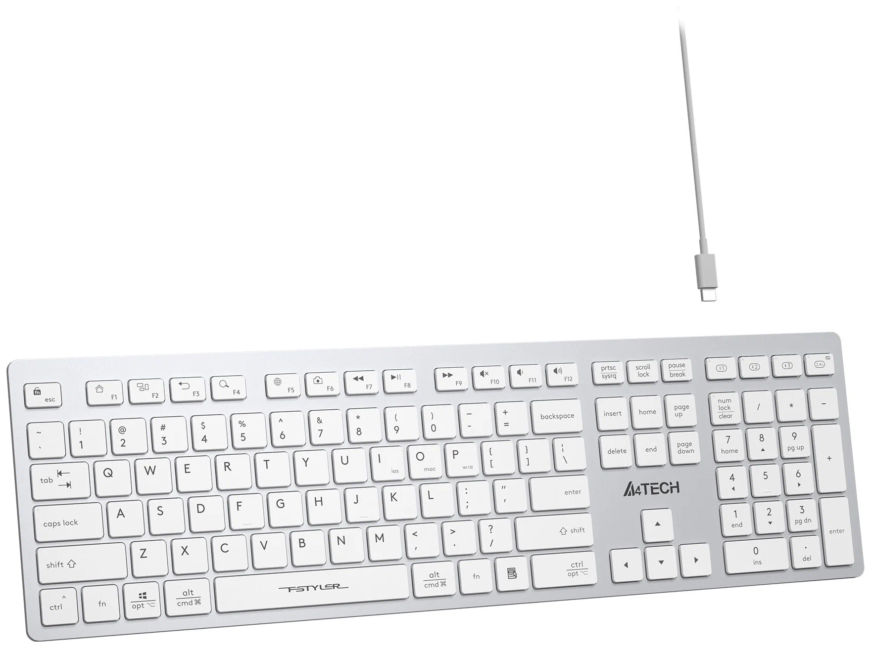 Беспроводная клавиатура A4Tech Fstyler FBX50C White (1678068)