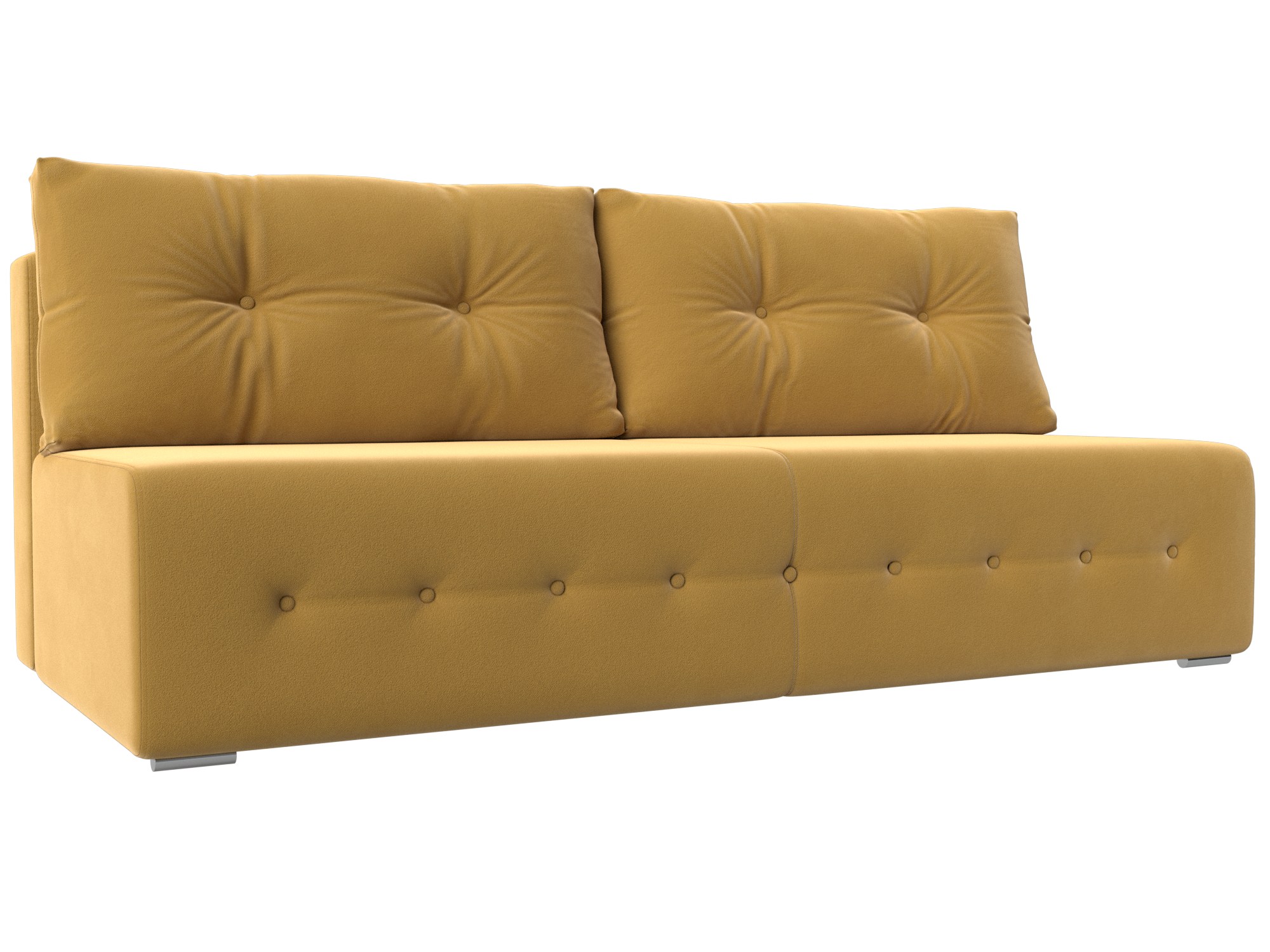Прямой диван Лондон микровельвет желтый