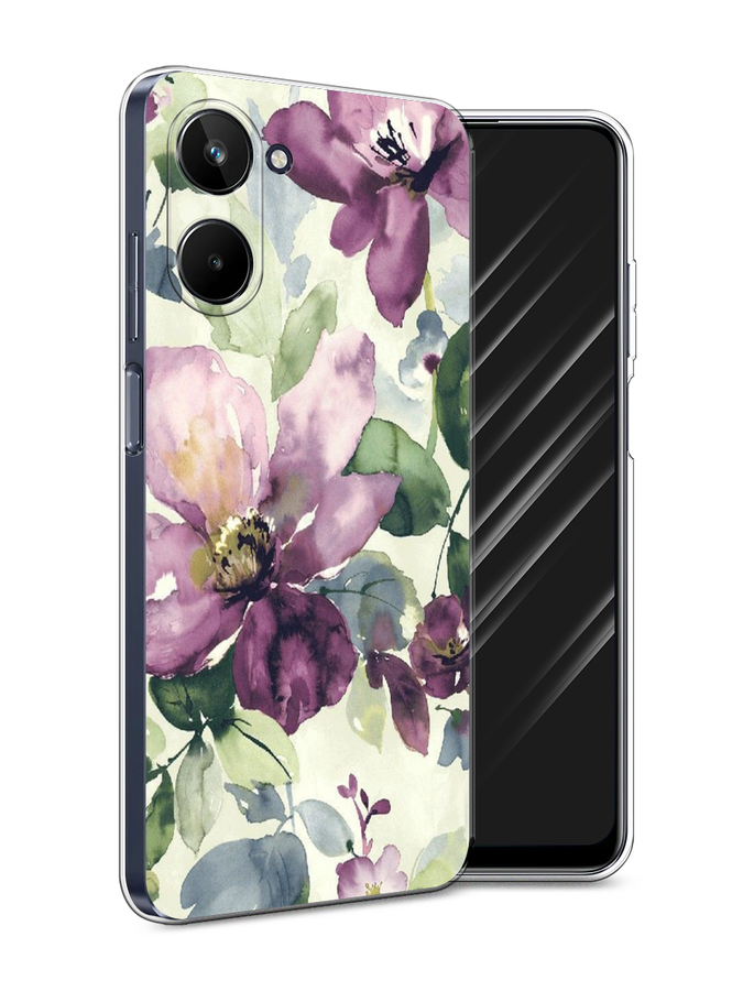Чехол Awog на Realme 10 5G "Сиреневые цветы-акварель"