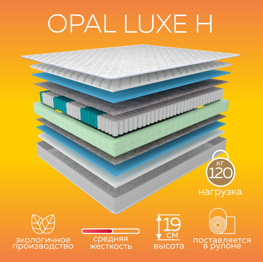 Матрас пружинный Сны и Матрасы OPAL LUXE H 80х185