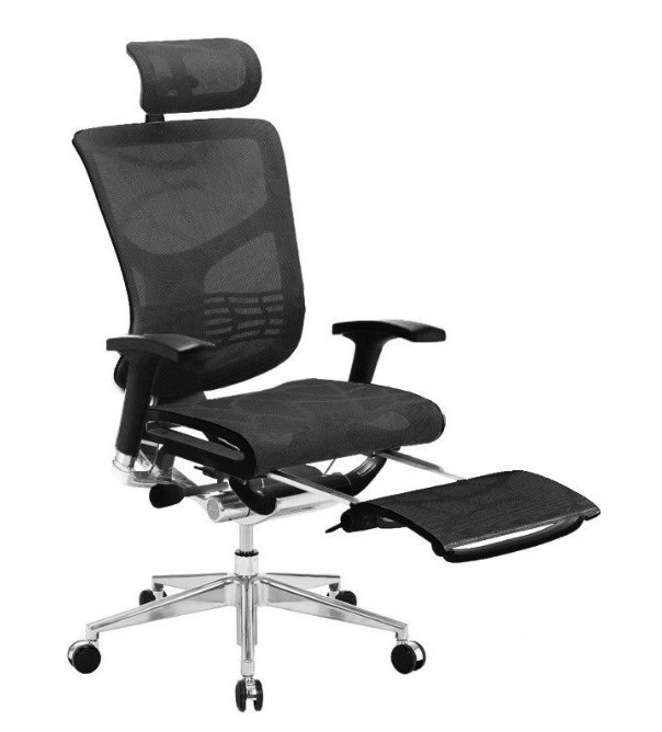 Кресло EXPERT STAR RSTM01-BK сетка черн/каркас черн с подножкой