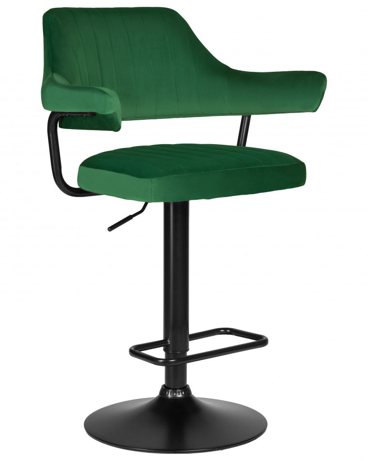 Барный стул DOBRIN CHARLY BLACK 1 шт зеленый велюр (MJ9-88)