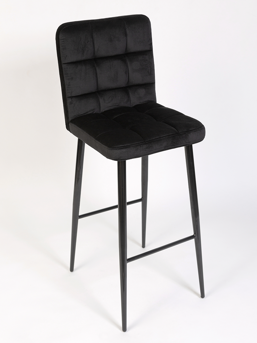 Барный стул Ирис, ноги черный металл, черный