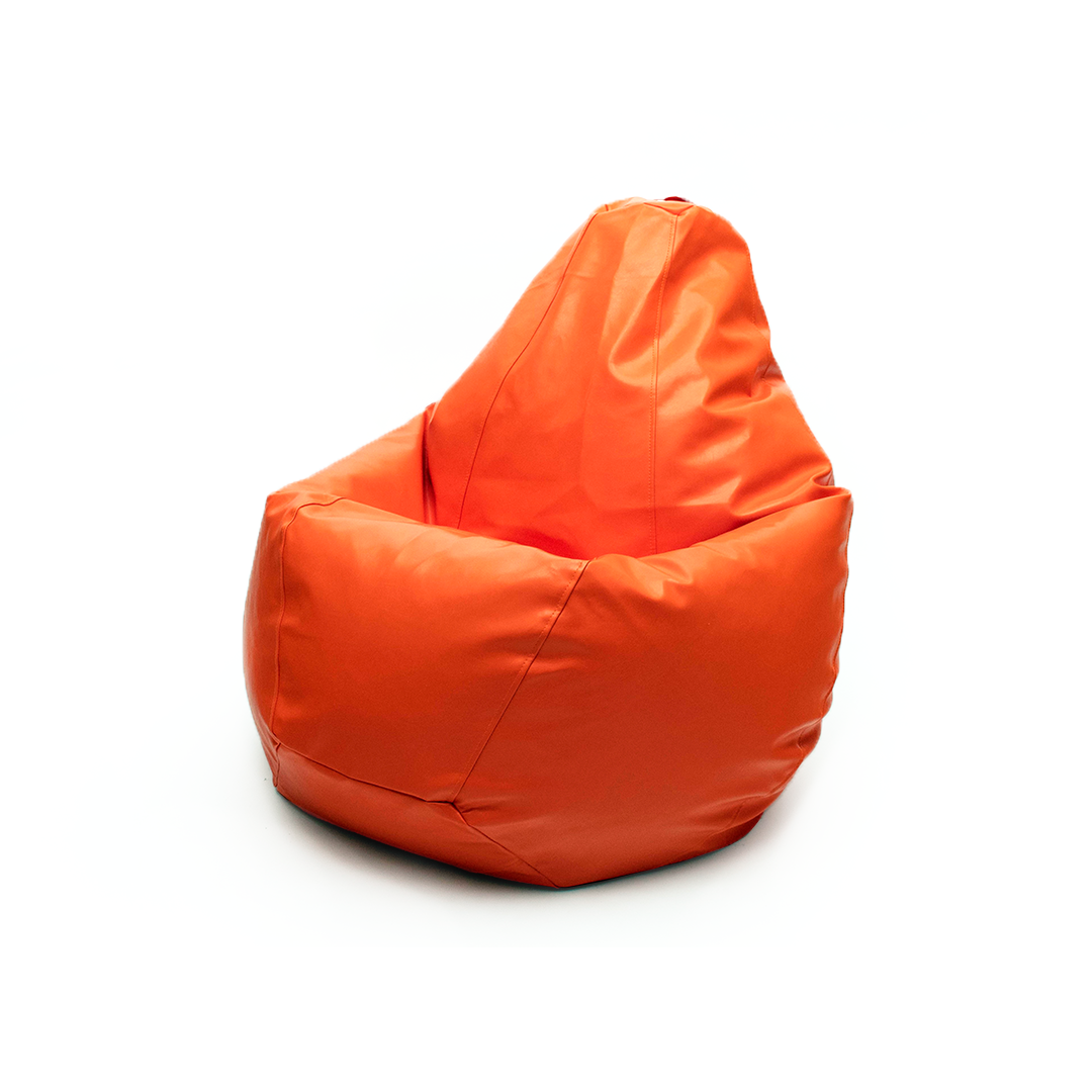 Кресло мешок WowPuff ГРУША экокожа среднее 120 см, оранжевый