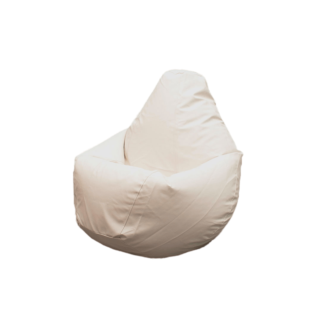 Кресло мешок WowPuff ГРУША экокожа среднее 120 см, белый